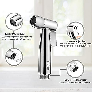 HAKKALA Stainless Steel Handheld Bidet Sprayer for Toilet, Wall Mount, Polished