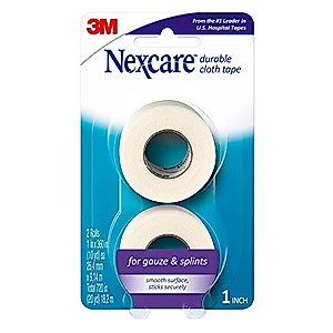 Nexcare Durapore Durable Cloth Tape, From the #1 Leader in U.S. Hospital Tapes, 1 Inch X 10 Yards, 6 Rolls