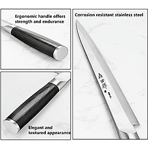 CHUYIREN Sashimi Knife- 9.5 inch(240mm), Sushi Knife, Professional Yanagiba Knife with Ergonomic Handle, Japanese Chef Knife for Fish Filleting, Slicing, Valentines Day Gifts