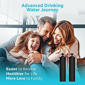 AQUACREST NSF/ANSI 42&372 Certified Water Filter, Replacement for Berkey® Gravity Water Filter System, Berkey® Black Purification Elements, Pack of 2