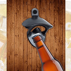 TIHOOD 12PCS Wall Mounted Bottle Opener Vintage Beer Bottle Opener Suitable for Bars KTV Hotels Homes（Green Bronze, Silver, Black）