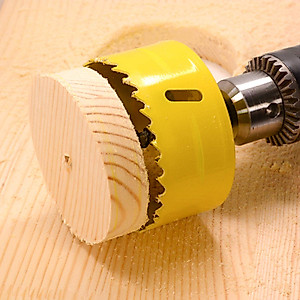 Acekit 3 3/8 inch Hole Saw With 3/8 Arbor HSS Bi-Metal Hole Saw Blade And Variable Teeth Pitch For Wood,Plastic Board,Pipe,Plywood,And Soft Metal Sheet (86mm)