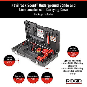 RIDGID 19238 NaviTrack Scout Locator, Underground Pipe Locator and Underground Cable Location Device Small