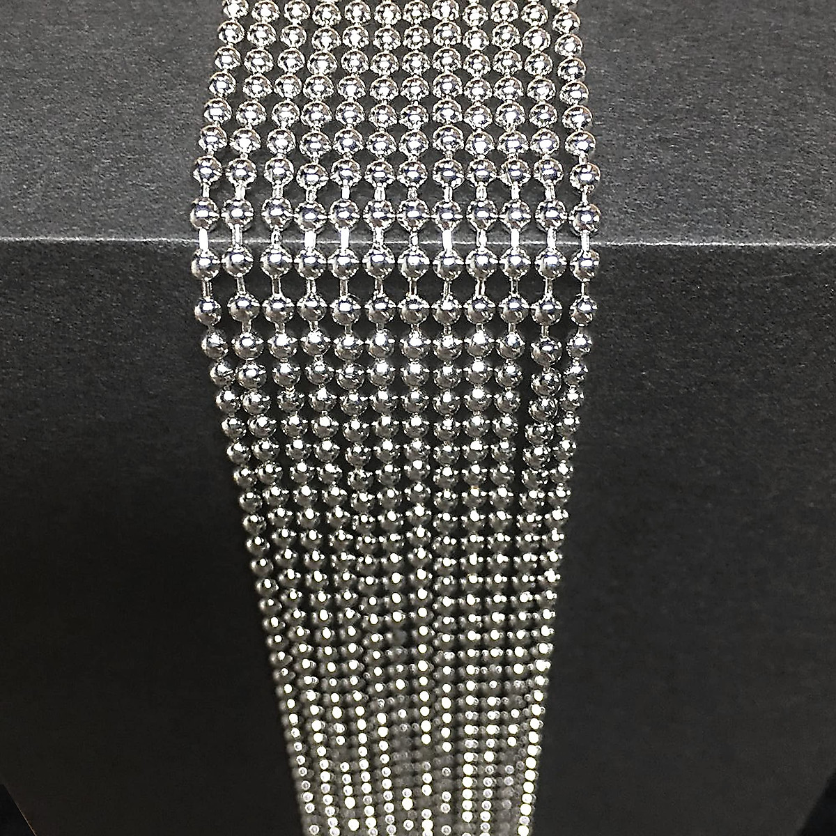 50-Pack Dog Tag Chain Ball Chain Necklace Bulk, Beaded Necklace Chains for Jewelry Making DIY Crafts, Military Blank Dog Tag Necklace for Men, Silver Nickel Plated Metal 24" Long 2.4mm Ball Bead Chain