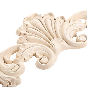 MUXSAM Wood Carved Onlays Appliques, Clear Carving Details Overlay Craft Decals for Cabinet Wall Mantels Dresser Closet Toddler Doll Bed Stairs Door Furniture Decor(2-Pack, 20x5cm/7.9" x2)