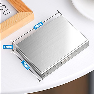 YILANDI RFID Blocking Credit Card Holder Slim Metal Credit Card Wallets Stainless Steel Card Case Portable Business Card organizer for Women or Men (silver)