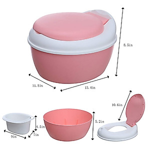 Toxz Multi-Stage 3-in-1 Potty Training Toilet for Baby,Removable and Easy to Clean,Backrest and Anti-Slip Stripe,Urinary Mouth Anti-Spray Design,Non-Toxic,Plastic Vinyl Material(Ship from US!)