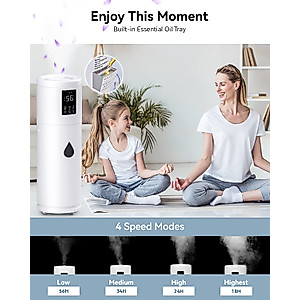 Ultra Large Humidifiers for Bedroom, 17L/4.5Gal Tower Humidifiers for Large Room 2000 sq ft, Cool Mist Humidifier with Extension Tube for Home School Office Commercial Greenhouse Plants Warehouse