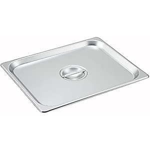 Stainless Steam Hotel Pan 1/2 Half-Size 22 Gauge Stainless Steel Anti-Jam Steam Table Pan with Lid (Lid)
