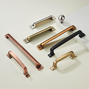 CABDM 10 Pack 1 Inch Vintage Ball Brushed Brass Cabinet Knobs Kitchen Cabinet Hardware Brushed Gold Drawer Knobs Pulls for Drawers.