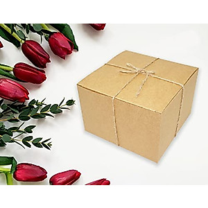 Dekun Kraft Gift Boxes With Lids: 6x6x4 Inches Brown Gift Box Recyclable Bridesmaid Proposal Boxes Crafting Cupcake Boxes Easy Assemble Boxes for Presents/Packaging/Christmas (10 Pack)