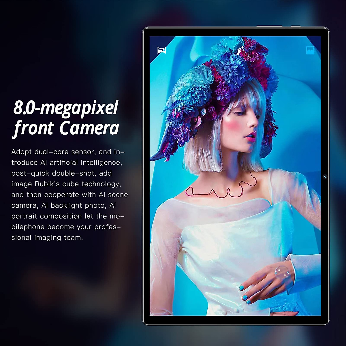 Sorandy 6GB RAM 128GB ROM Tablet PC with IPS HD Touchscreen, 10.1 inch Tablet, Octa Core Processor, 8MP + 13MP Dual Camera, 8000mAh Lasting Battery, 2.4G + 5G WiFi, BT5.0 (Black)