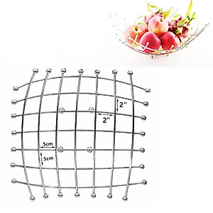 BAIOUDA Fruit Basket Silver Fruit Bowl Vegetable Storage Holder, Gold Living Room Desktop Fruit Bowl Creative Fashion Storage Basket For Kitchen Decoration (Silver)