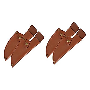 UPKOCH 4 pcs Scabbards Leather Cover Blades Protector or Portable Sleeves Sheaths Sheath Camping Heavy Reusable Hef Cutters Protectors Case Household Scabbard Universal Brown Chef