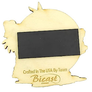 Wooden Hawaii Fridge Magnet, Van and Palm Trees Laser Cut Details, Vacation Souvenir Magnetic Accessory, 2.5 Inches