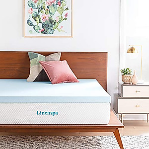Linenspa 3 Inch Memory Foam Mattress Topper, Gel Infused King Mattress Topper, CertiPUR-US Certified & 3 Inch Memory Foam Mattress Topper, Gel Infused Full Mattress Topper, CertiPUR-US Certified