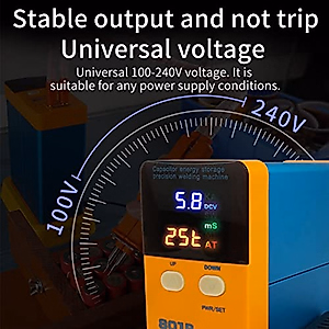 RCBDBSM Battery Spot Welder Capacitor Energy Storage Pulse Welding Machine, 11.6 KW Industrial Energy Storage Battery Welding Machine for 18650, 21700 Lithium Battery Pack Building