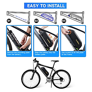 FcotMiue Ebike Battery Pack 48V 24.5Ah Polly Electric Bike Downtube Lithium ion Batteries 5 Pin w/40A BMS丨3A Charger丨XT60 Port for 350W 500W 750W 1000W 1500W Motor (US Warehouse 2-5 Day Delivery)