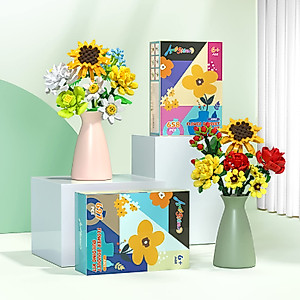 Flower Bouquet Building Kit 697PCS Toy Building Block Sets Artificial Flowers Botanical Collection New 2022 for Adults Kids Girls,Christmas Thanksgiving Day Gifts