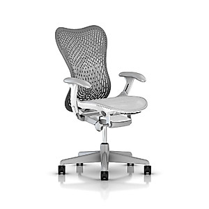 Herman Miller Mirra 2 Ergonomic Office Chair with Tilt Limiter and Fixed TriFlex Back Support | Adjustable Seat Depth, Lumbar Support, and Arms with Hard Floor Casters | Slate Grey/Alpine