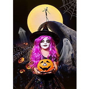 AIIKES 6x8FT Halloween Backdrop Nightmare Before Christmas Backdrop for Halloween Pumpkin Moon Ghost Skull Backdrop Birthday Baby Shower Backgrounds Party Home Decoration Photo Studio Props 11-749