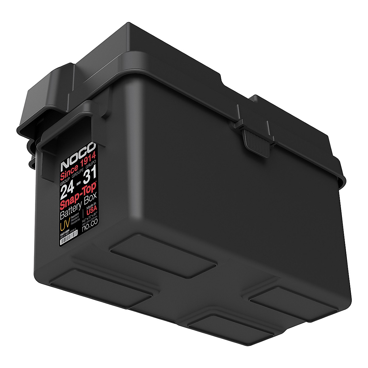 NOCO Snap-Top HM318BKS Battery Box, Group 24-31 12V Outdoor Waterproof Battery Box for Marine, Automotive, RV, Boat, Camper and Travel Trailer Batteries