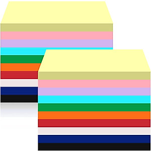 Jutom 1000 Pieces Construction Paper 12'' x 18'' Assorted Colors Paper Bulk Craft Card Stock Printer Copy for Kids School Drawing Art Scrapbook Supplies, 10 Colors