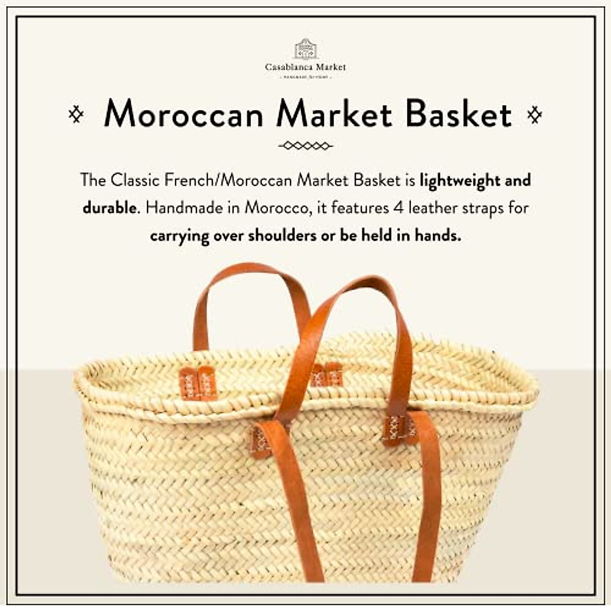 Casablanca Market Moroccan Market Basket with Four Straps