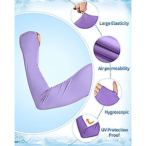12 Pieces Women Cooling Shawl Arm Sleeve with Finger Hole Anti-UV Golf Cooling Shawl Arm Sleeve Sun Protection Breathable and Comfortable for Golfing, Driving, Riding, Fishing, 12 Colors