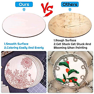 Wood Circles for Crafts, Audab 12 Pack 12 Inch Unfinished Wood Rounds Wooden Cutouts for Crafts, Door Hanger, Door Design, Wood Burning