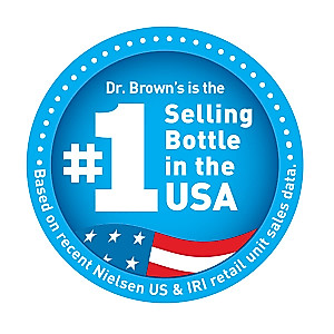 Dr. Brown's BPA Free 6 Pack Decorated Options Bottles - Clear and Blue