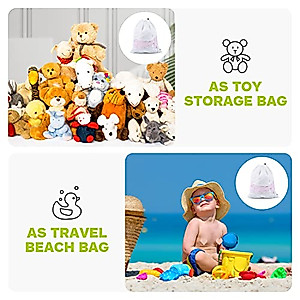 OTraki 20 x 24 inch Small Laundry Mesh Bag 2 Pack Drawstring Dirty Clothes Washing Bags Heavy Duty Laundry Net Bag for Delicates Toys Storage in Home College Dorm Apartment Hotel Beach White