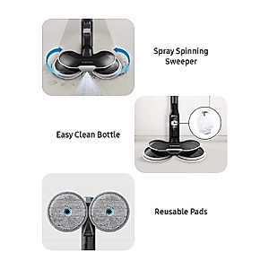 SAMSUNG BESPOKE Jet Spray Spinning Sweeper Brush Tool Accessory Part for Cordless Stick Vacuum Cleaner, Dual Spin Mop Pads for Cleaning Hard Floors, VCA-WBA95/AA
