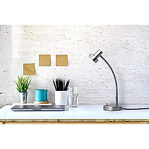 O’Bright Dimmable LED Desk Lamp with USB Charging Port (5V/2A), Full Range Dimming LED, Table Lamp with USB Charger, Flexible Gooseneck, Office Desk Lamp/Bedside Lamp, Vintage Design (Black)