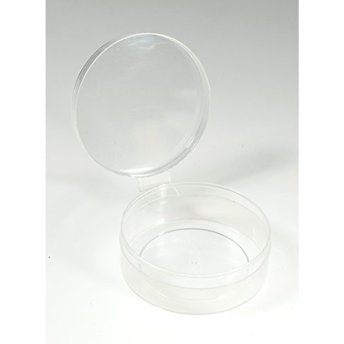 Tidy Crafts Clear Round Plastic Containers with Attached Lids -Pack of 12-2 1/2" Round