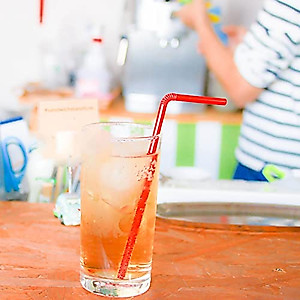 Suwimut 600 Pack Flexible Plastic Drinking Straws, 10.2 Inch Extra Long Colorful Disposable Bendy Straws, Assorted Colors Bendable Plastic Straws for Tumblers, Mason Jars, Milshakes, Smoothies