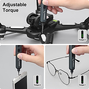 STREBITO Mini Electric Screwdriver Set, 70 in 1 Small Electric Screwdriver Cordless - 64 S2 Preicison Bits, 5 Torque Settings, 4 LED Lights, Mini Power Screwdriver Repair Tool Kit for PC RC Electronic