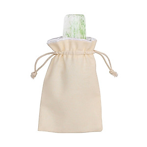 Jewish Wedding Chuppah Breaking Glass - Wedding Engagement Gift - Pink Blue Green Black Gold SIlver Color Glass Vessel - Drawstring Bag - Designer by Project Lev (Green)