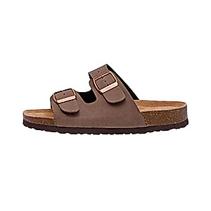CUSHIONAIRE Women's, Lane Slide Sandals Brown 6.5 M