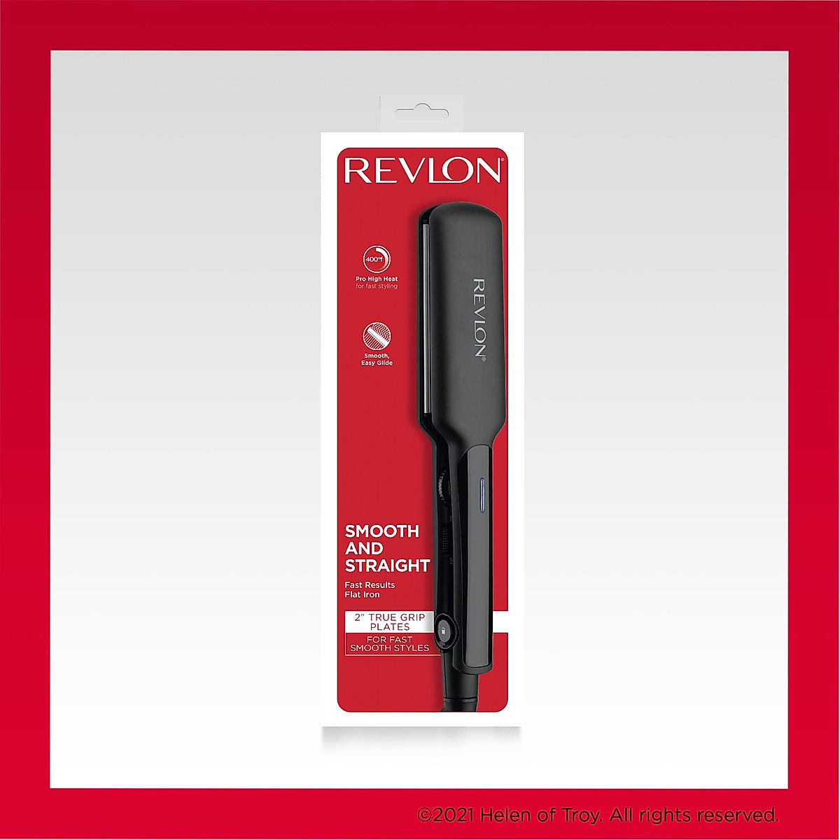 REVLON Smooth and Straight Ceramic Flat Iron | Fast Results, Smooth Styles (2 in)
