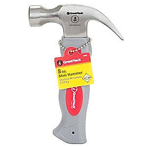 GreatNeck 79001 Mini Claw Hammer 8 Oz, Mini Hammer for At-Home Repairs, Tack Hammer, Small Hammer for Picture Hanging, Crafts, and More
