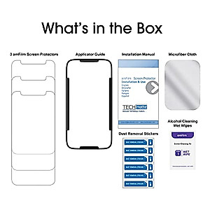 amFilm Glass Screen Protector Compatible with iPhone 12 Mini 5.4" Display, 2020, with Easy Installation Tray, Tempered Glass, 3 Pack