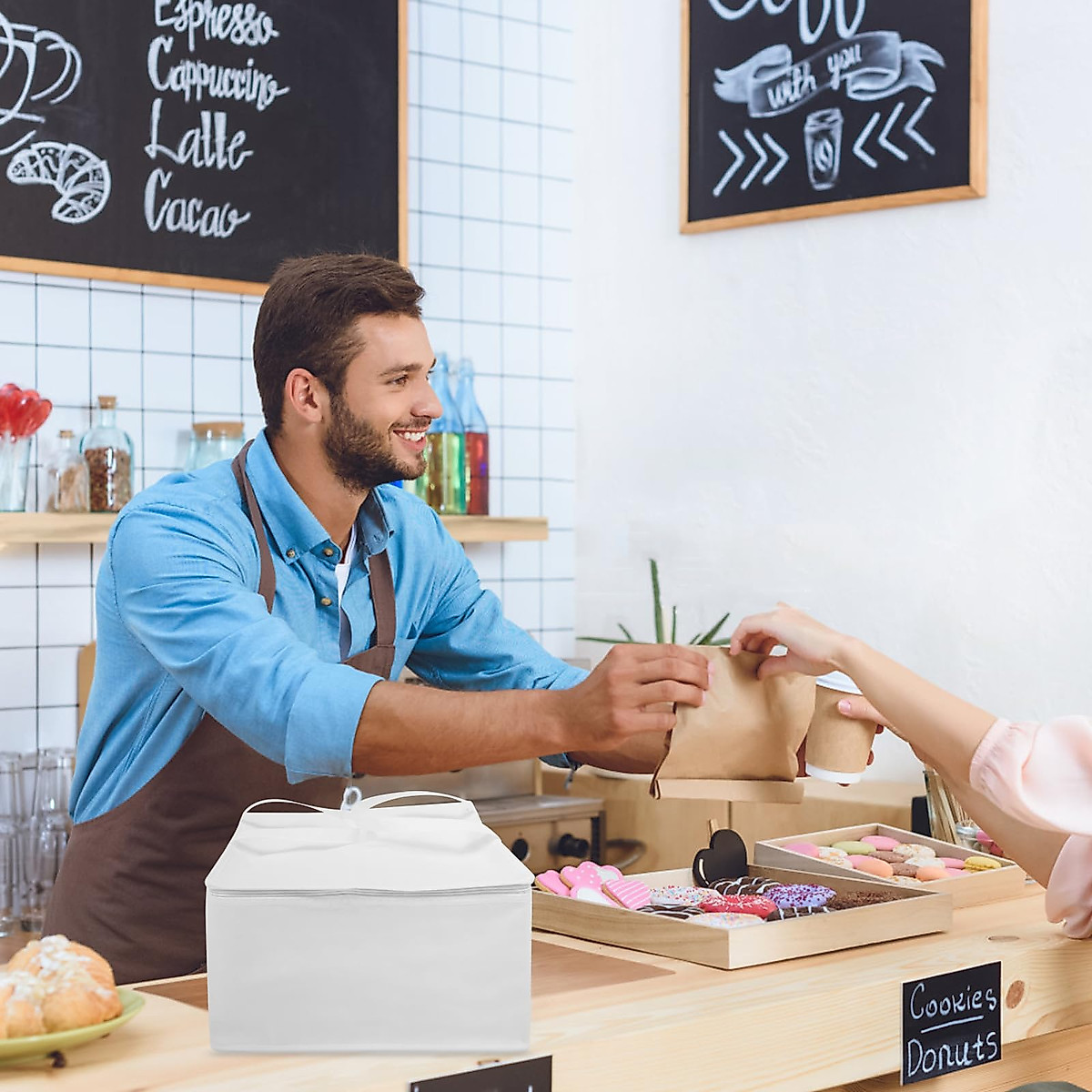 Hemoton Insulated Shopping Tote Insulated Food Bag Food Storage Bag Hot and Cold Thermal Insulated Food Carrier Large Capacity Warming Bag for Travel Picnic Hiking Outdoor Cake Packing Bag