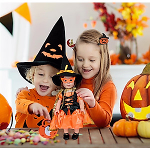 WONDOLL Halloween-Doll-Clothes Outfits Pumpkin with Lantern for 18-inch-Dolls - American Doll Halloween Costumes Gifts for Little Girls -Yellow