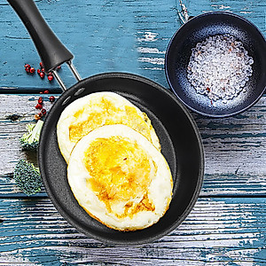 Rehomy Mini Nonstick Egg & Omelet Pan – 4.7” Single Serve Frying Pan/Skillet, Diamond Infused, Multipurpose Pan Designed for Eggs, Pancakes, Dishwasher Safe (4.7 Inch/12CM)