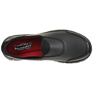 Skechers Women's Sure Track Work Shoes, Black Leather, 7