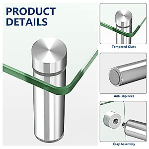 Rfiver Dual Glass Monitor Stand Riser, 2 Pack Computer Monitor Riser, Clear Monitor Stand for Desk, Create More Storage Space Under for Screens/Laptops/Printers