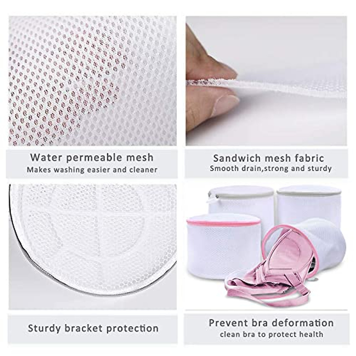 4PCS Mesh Laundry Bra Washing Bags for Lingerie Bras Underwear Stocking Luxury Garment Travel Laundry Wash Bag…