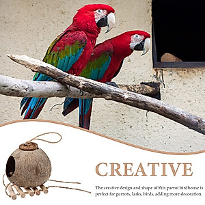 Ipetboom 1 Set Bird Nest Parrot Nest Parrot Bird House Parrot Birdcage Sleeping Bird Bed Decorative Bird House Coconuts Shell Birdcage Decorative Birdcage Resting Bird House Resting Nest