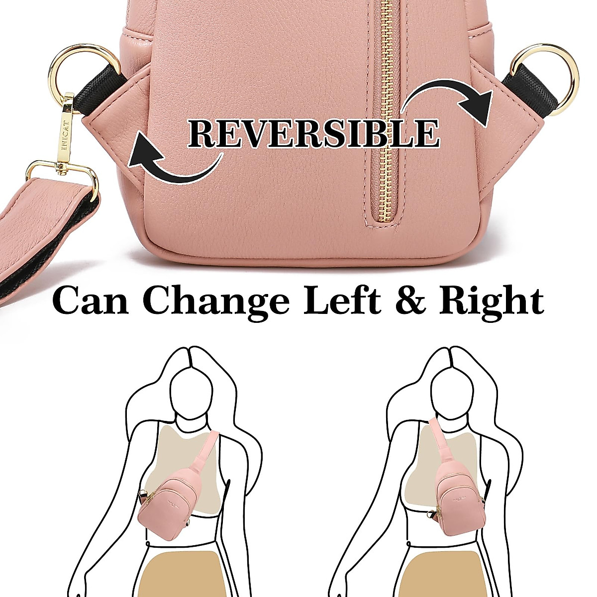 Haytijoe Antitheft Crossbody Bag for Women Travel Sling Bag Shouler Bag Fanny Packs Sling Purse(Pink)